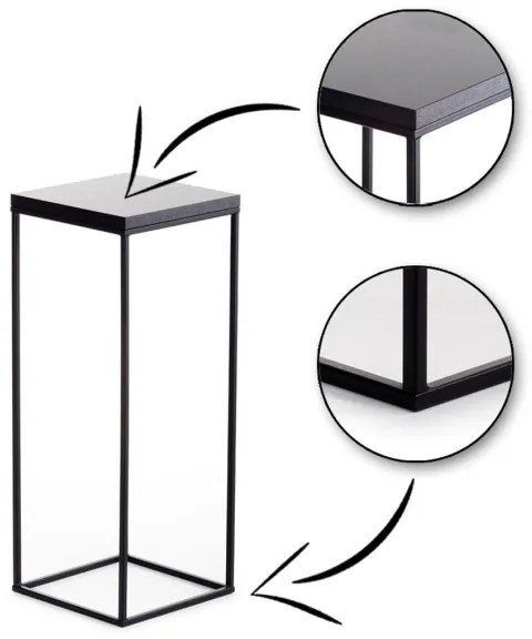Stojan na květiny BASICLOFT 60x24 černá