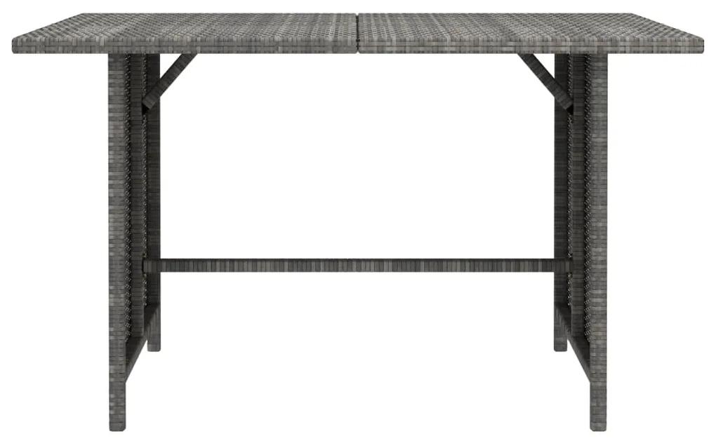 vidaXL Zahradní jídelní stůl šedý 110 x 70 x 65 cm polyratan