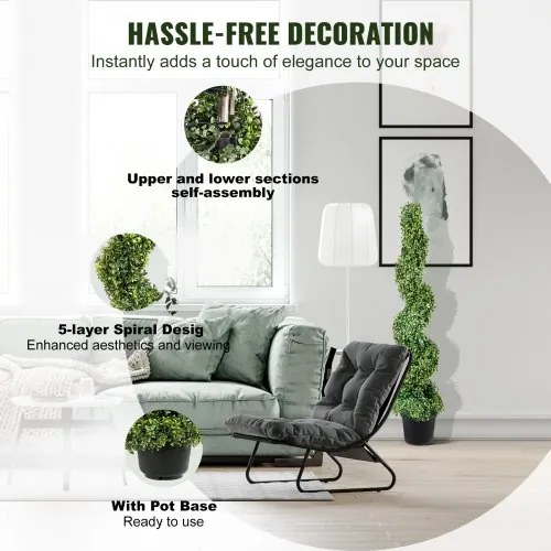 Umělé topiary Zimostrázové stromy, 1,2 m vysoké (2 kusy) Umělá topiová rostlina