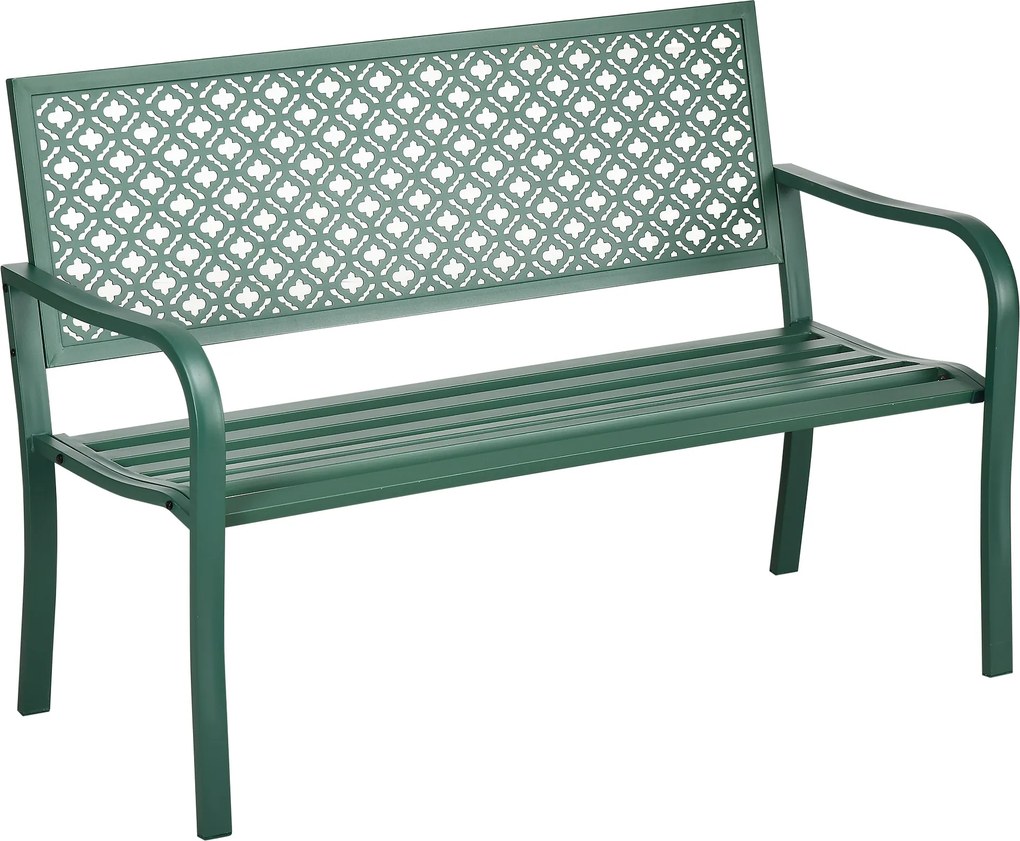 Outsunny Zahradní lavice HOMCOM s nosností 280 kg, tmavě zelená, 127x63x83 cm, odolná proti povětrnostním vlivům a stabilní, ideální na terasu a zahr…