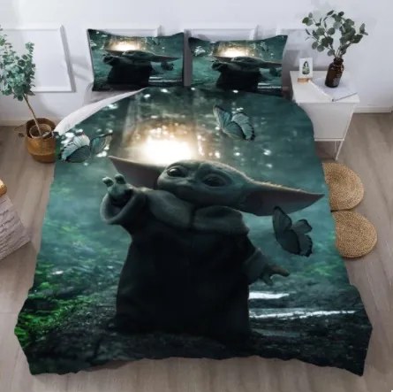 3-dílné ložní povlečení Star Wars Yoda 3D Varianta: YODA 20, Velikost: EU SuperKing (260cmx220cm)