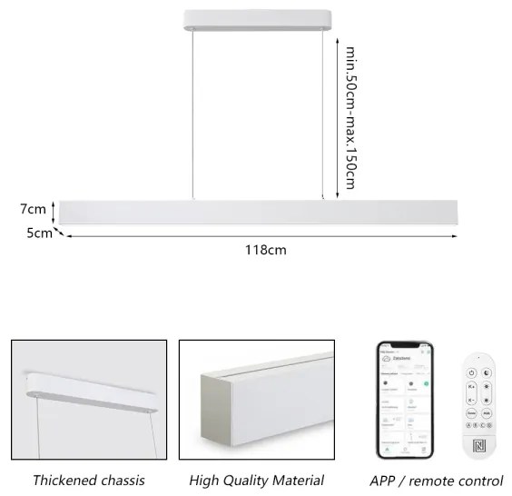 Brilagi - LED Stmívatelný lustr SLEEKLINE SMART LED/40W/230V Wi-Fi Tuya bílá+DO
