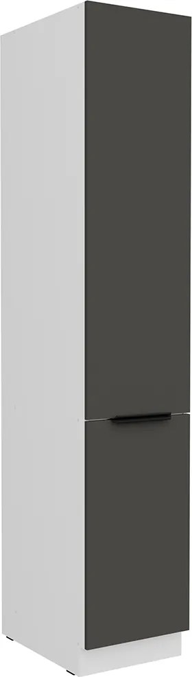 ARIA po | vysoká skříňka 40 DK-210 2F potravinová s policemi | 40 cm | ANTI FINGERPRINT povrch | bílá/šedá grafit