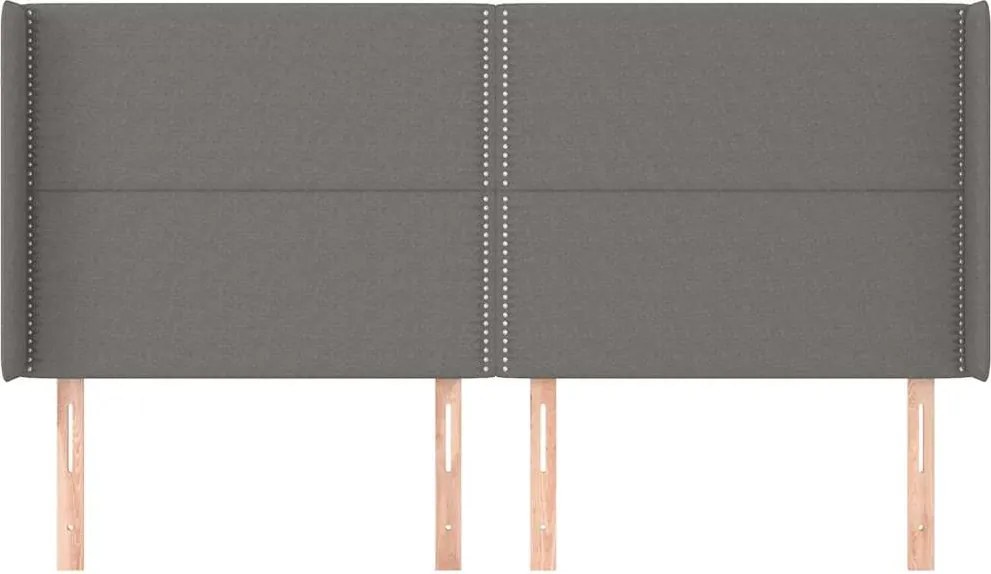 Čelo postele typu ušák tmavě šedé 183x16x118/128 cm textil 3119455