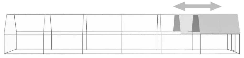 vidaXL Marketos Venkovní klec pro kuřata 3 x 12 x 2 m pozinkovaná ocel
