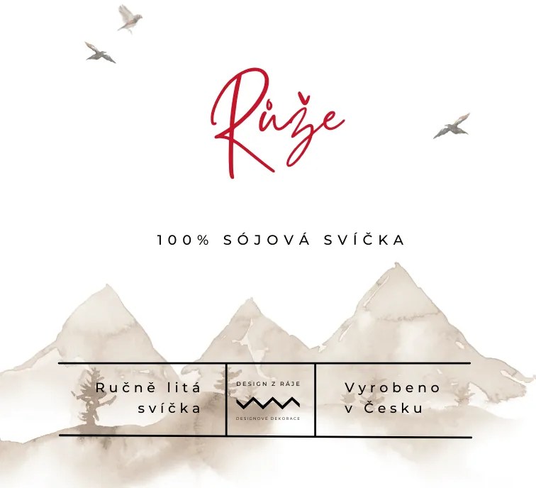 Růže, sójová svíčka 120g (S)