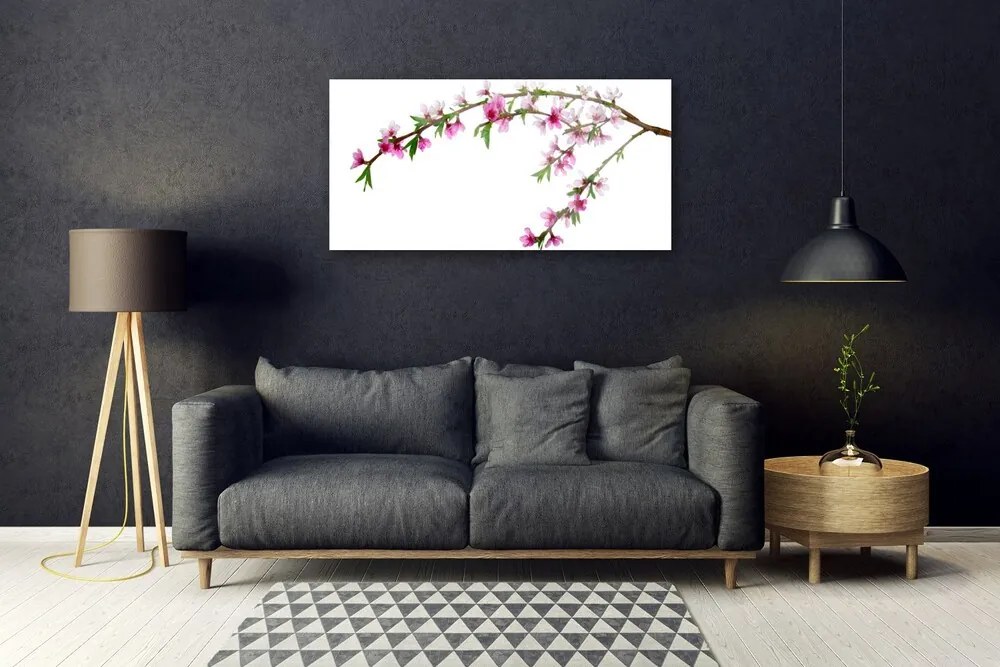 akrylový obraz Větev Květ Příroda 100x50 cm