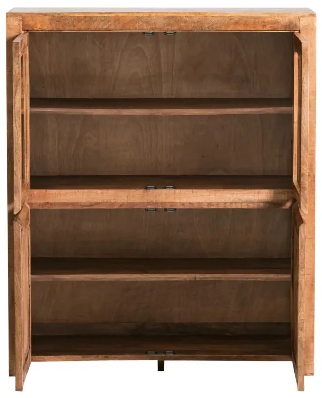 furniture-nabytek.cz - Masivní vitrína Countryside z mangového dřeva, lakovaná, hnědá – 118×45×140 cm