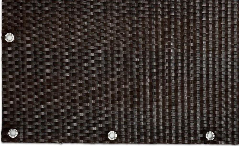 Balkonová zástěna - umělý ratan, 0,9x7m - černá