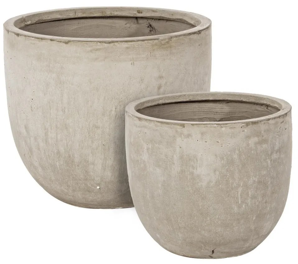BIZZOTTO set 2 nízkých květináčů SAND světlá 0790566