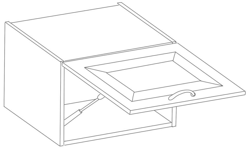 Digestořová skříňka ADARA - šířka 60 cm, bílá / dub artisan