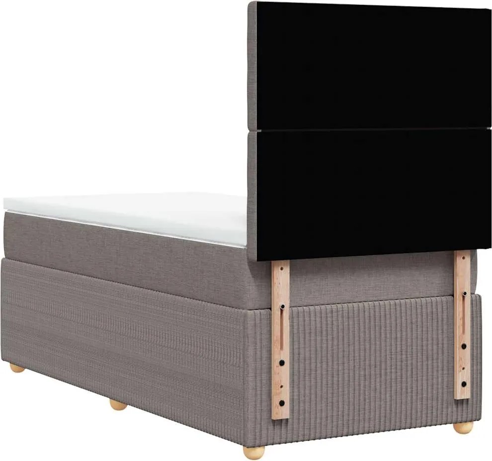 Box spring postel s matrací taupe 80x200 cm textil 3291901