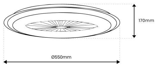 LED Stmívatelné stropní svítidlo s ventilátorem ARIA LED/38W/230V černá/bílá +DO