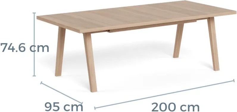 ACTONA Jídelní stůl A-LINE světle hnědý 210/310x100 cm