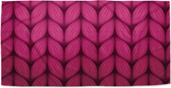Sablio Ručník Pletení ve fuchsiové barvě - 50x100 cm
