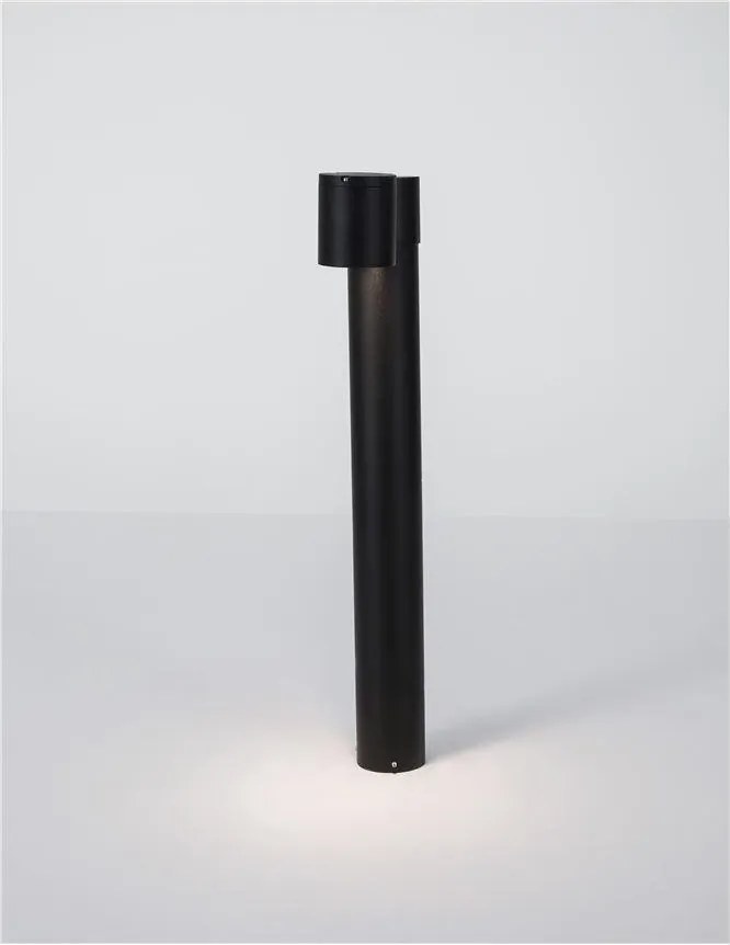 NV 9279112 Venkovní sloupkové svítidlo FOCUS černý hliník skleněný difuzor GU10 1x7W 100-240V IP54 bez žárovky - NOVA LUCE