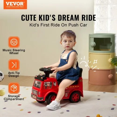 Ride On Automobil Chlapecký Dívčí kočárek pro batolata 1-3 roky červený
