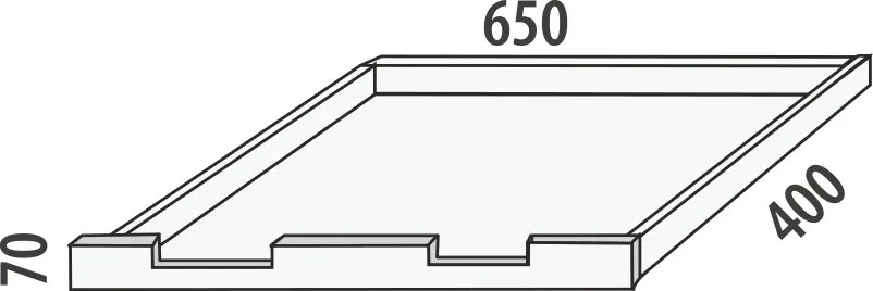 Zásuvka malá ke stolu D727,D730 Domestav D737 Materiál: Smrk, Barevne provedení: Barevné lakování