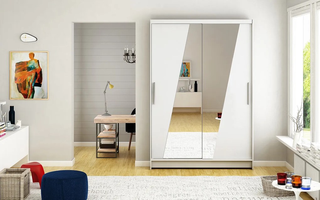 ADRK Furniture Skříň posuvná se zrcadlem TEXAS 120 ADRK-SW-TEX-W-120