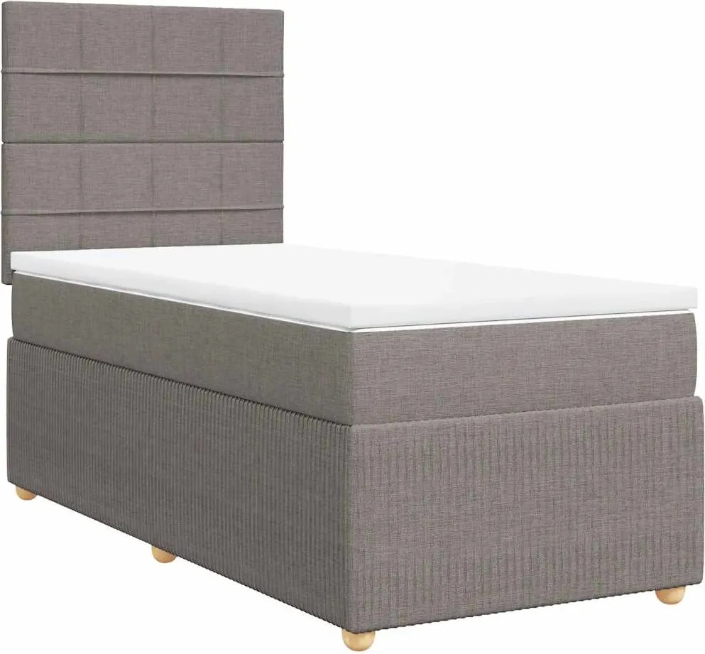 Box spring postel s matrací taupe 90x200 cm textil 3291943