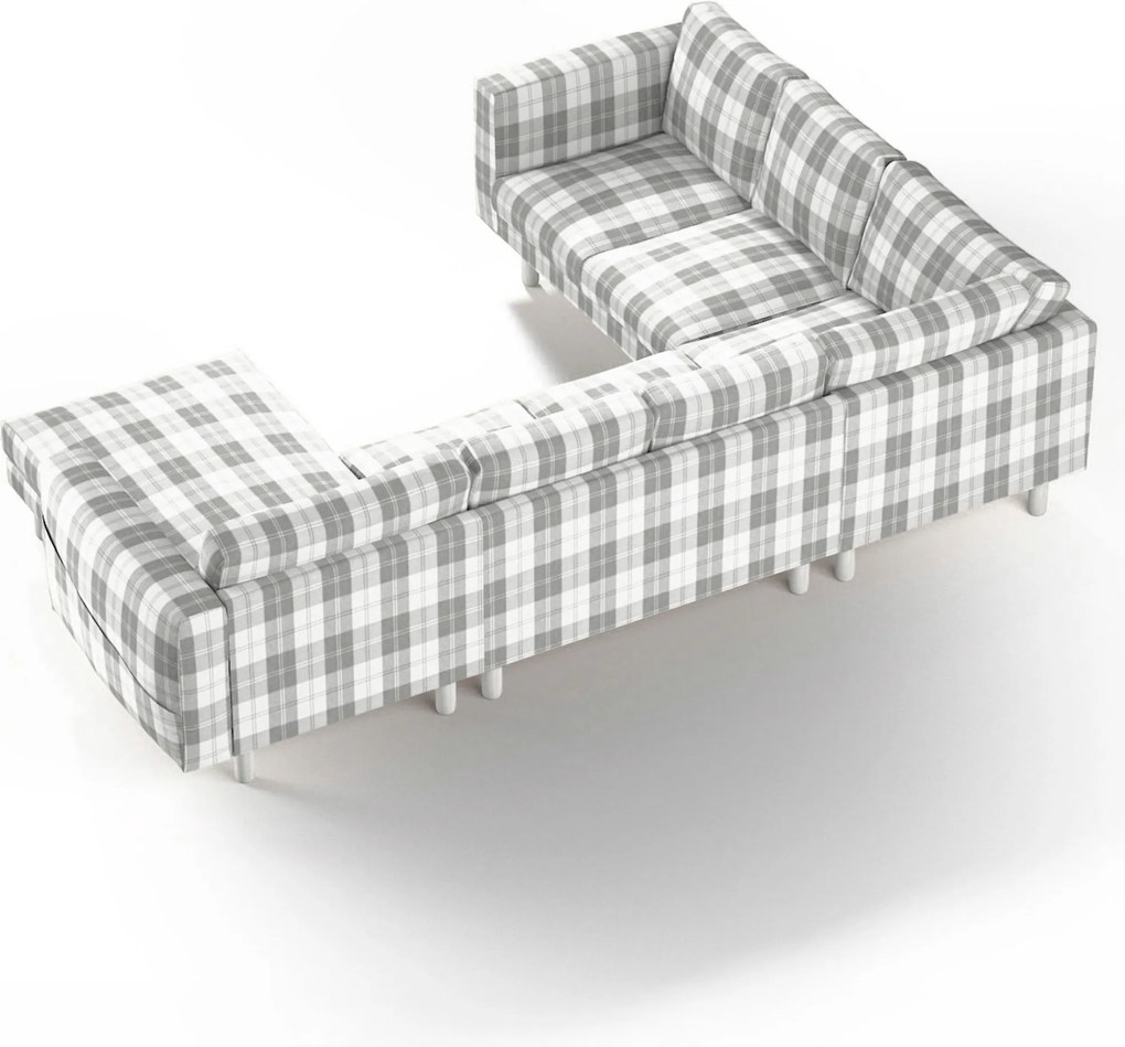 Potah na pohovku IKEA Norsborg rohová, 5-místná se šezlongem barva šedá látka pletený vzor, vzorované