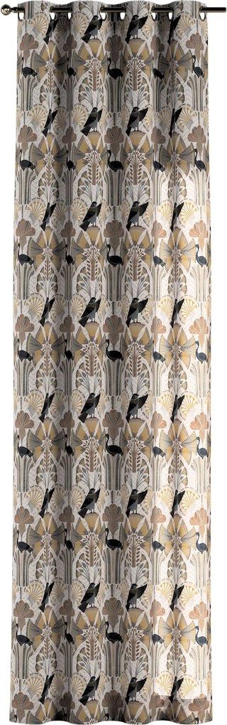 Závěs na kroužcích barva hnědá látka vzorované