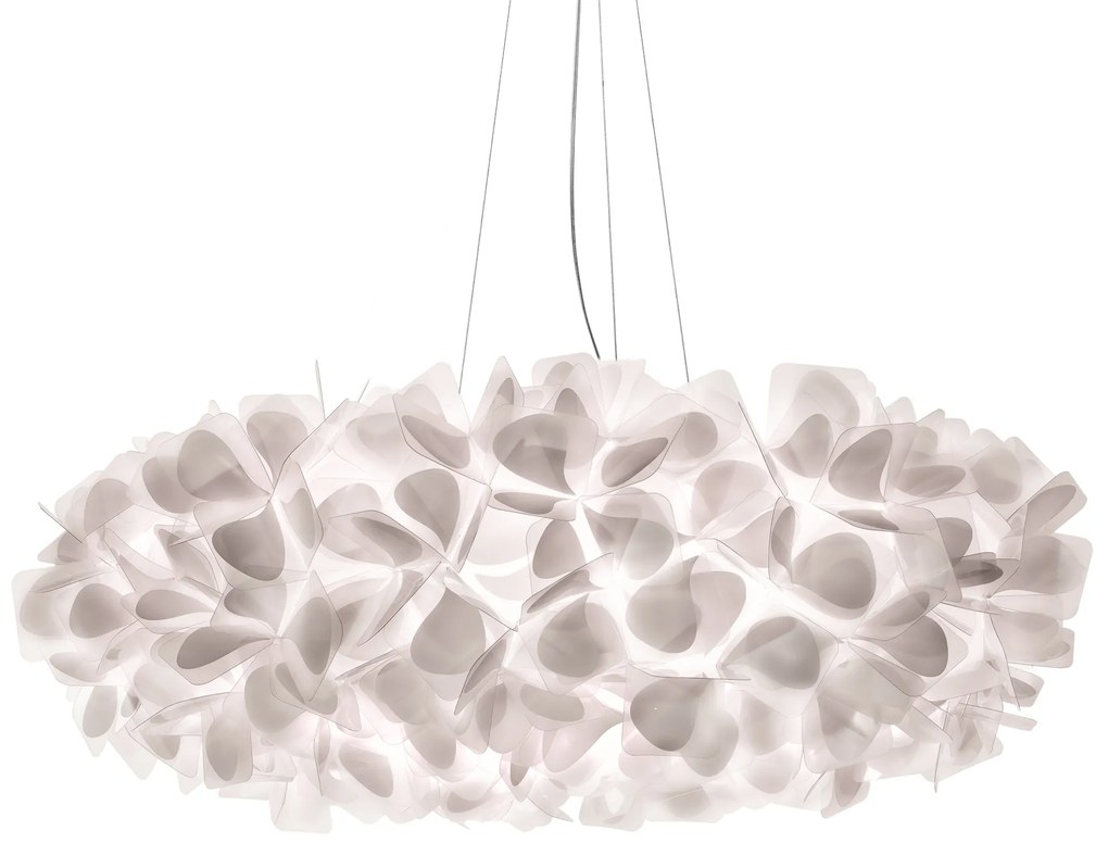 Slamp Clizia Mama Non Mama White 130, designové svítidlo s čirým kabelem, 15x12W E27, prům. 130cm
