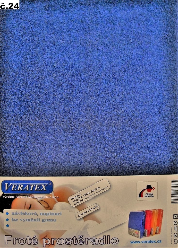 Veratex Froté prostěradlo 130x200 cm (č.24-nám.modrá)  fr