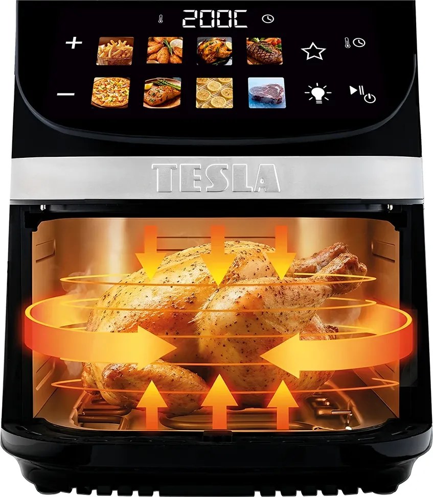 TESLA AirCook DualHeat QD73 XXL - multifunkční digitální horkovzdušná fritéza
