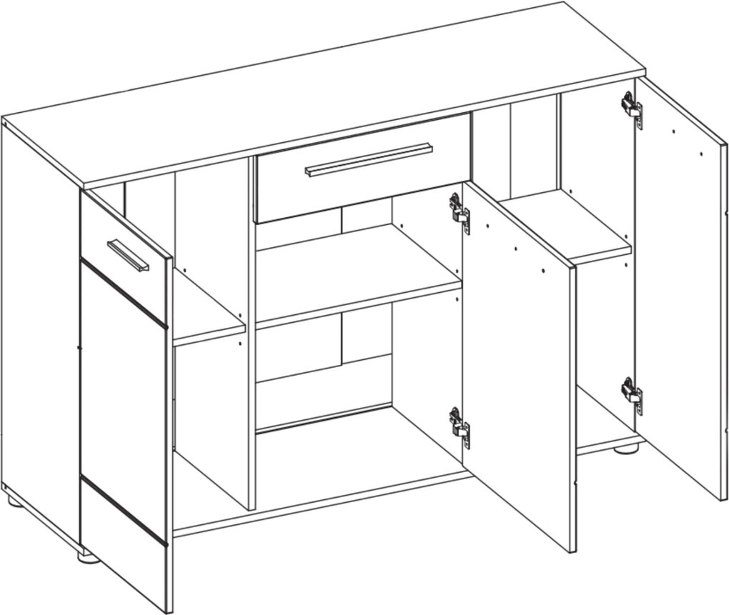Sconto Komoda ALAMOS dub sonoma