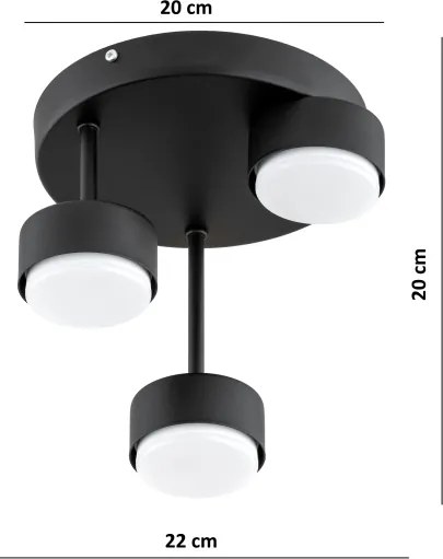 Brilagi - LED Přisazený lustr MONO 3xGX53/30W/230V černá
