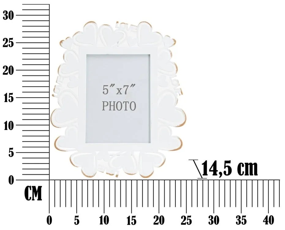 Bílý kovový rámeček na fotky Mauro Ferretti, 25 x 27,7 cm