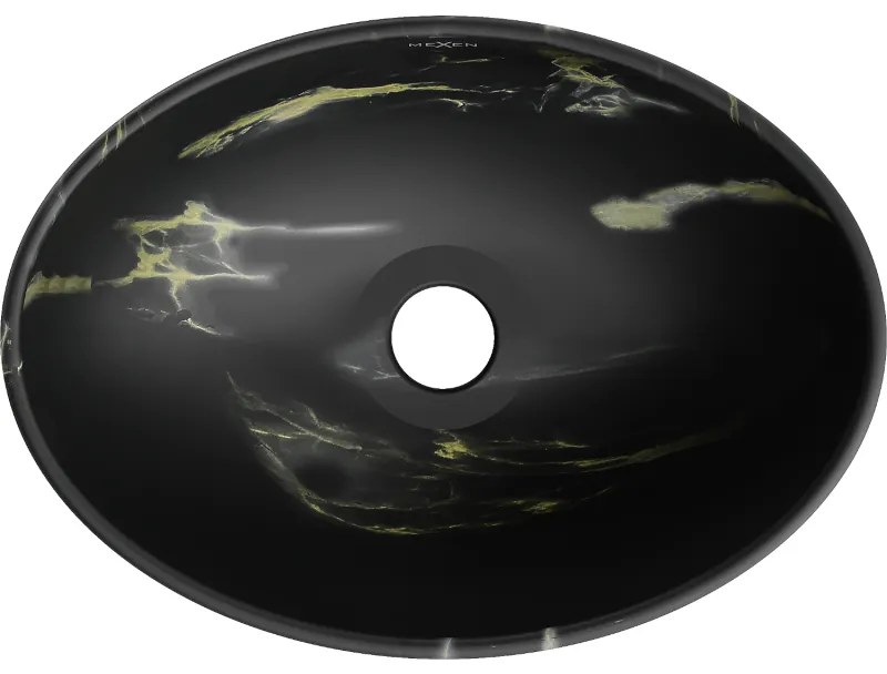 Mexen Elza, umyvadlo na desku 405x330x140 mm, černá-imitace kamene, 21014084