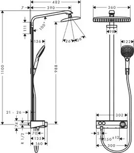 Hansgrohe Raindance Select E - Sprchový set Showerpipe 360 s termostat