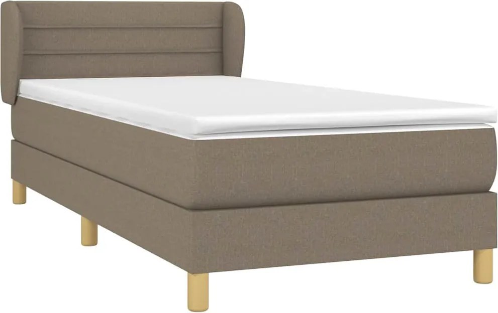 Box spring postel s matrací taupe 90x200 cm textil 3126857