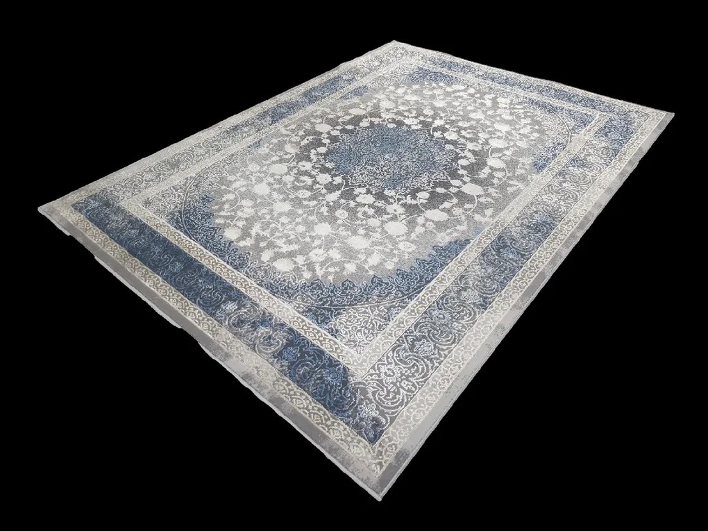 BE Koberec Deluxe 9091 NAVY - tmavě modrý obdélníkový Rozměr: 60x100 cm