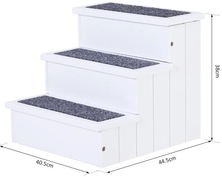 Schody pro psy s úložným prostorem, bílé D06-065WT