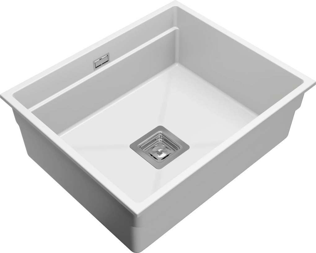 Gamma Decor 6050, 1-komorový granitový dřez 600x500x220 mm, bílá, GMA-ZLE000113
