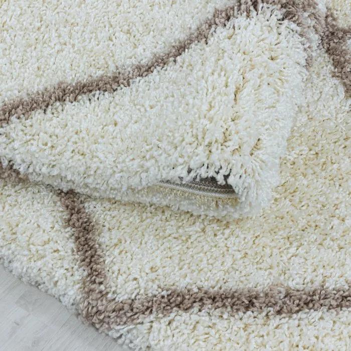 Kusový koberec Alvor shaggy 3401 cream (Varianta: 80 x 250 cm)