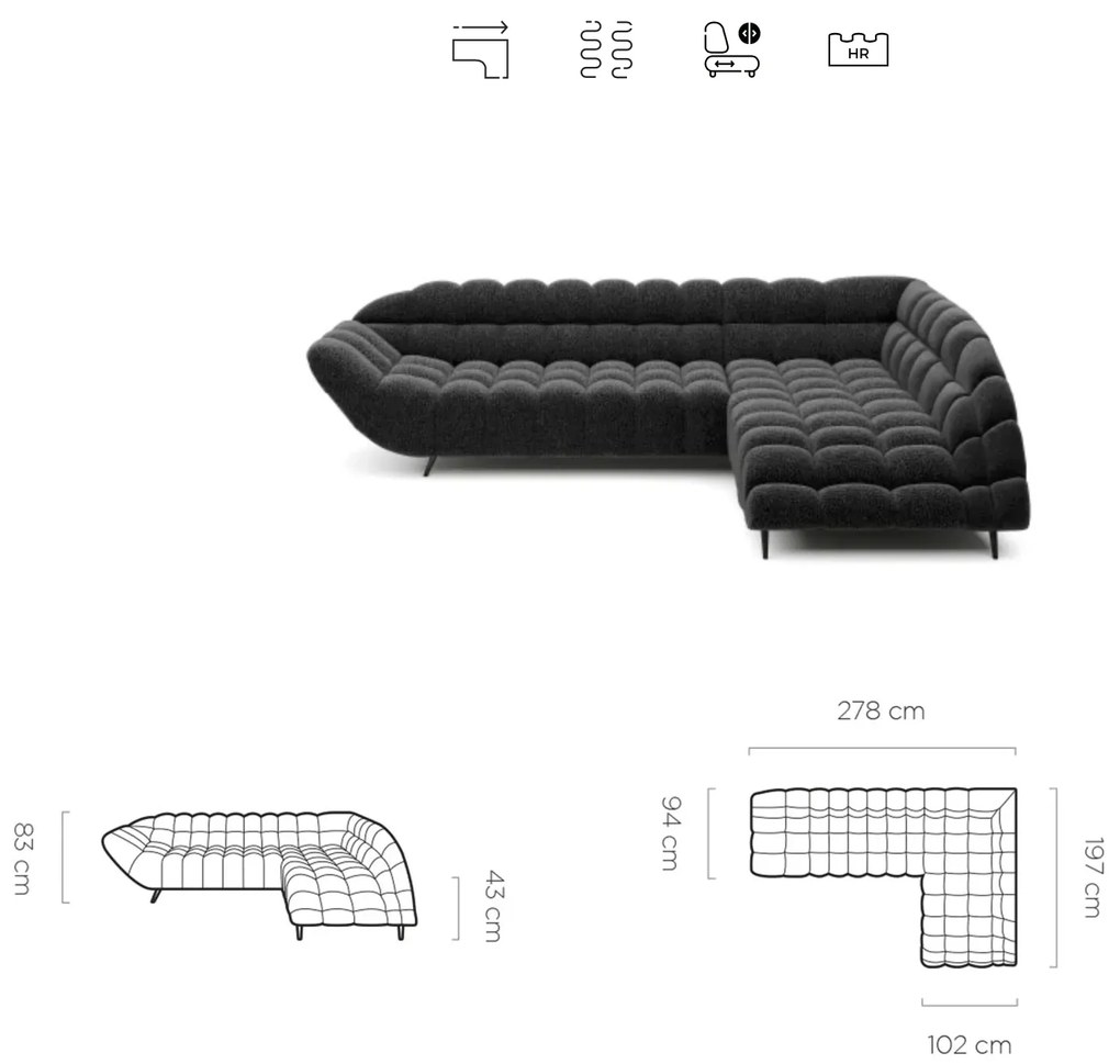 Sedací souprava GAPPA Orientace: Levá, Zvolte materiál čalounění: Monolith 37