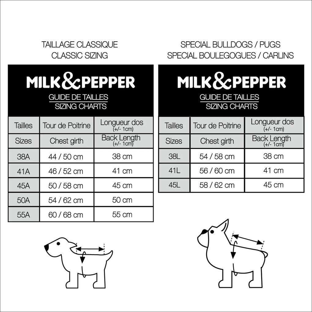 MILK&PEPPER Kabát pro buldočky Alois Marine Velikost: 38L