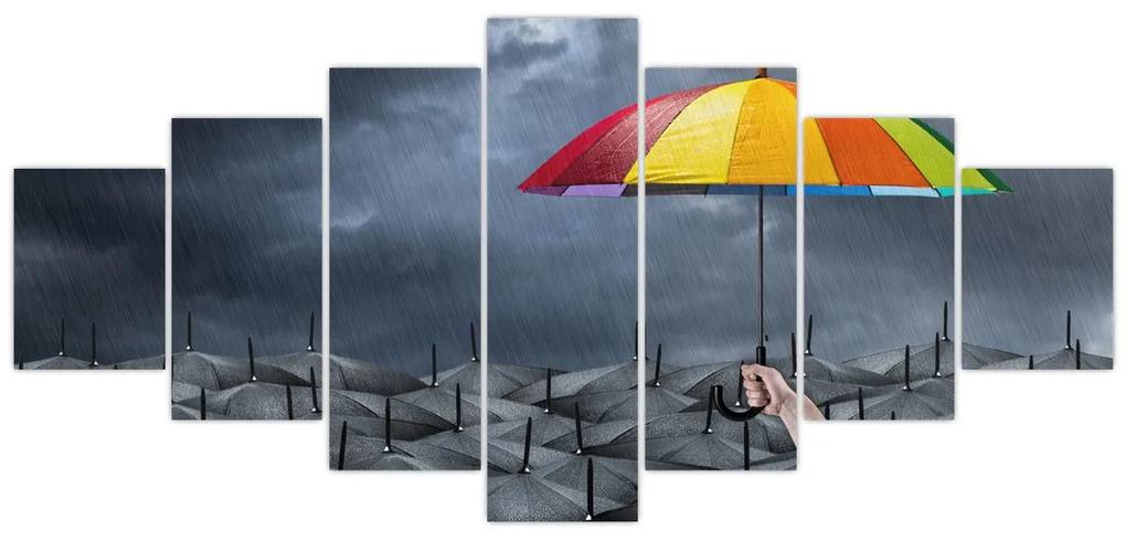 Obraz - Deštníky (210x100 cm)