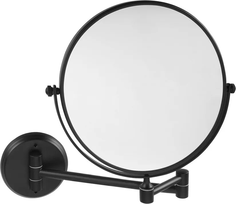 Sapho Sapho, X-ROUND BLACK E závěsné kosmetické zrcadlo, průměr 200mm, oboustranné, černá mat, XR010B