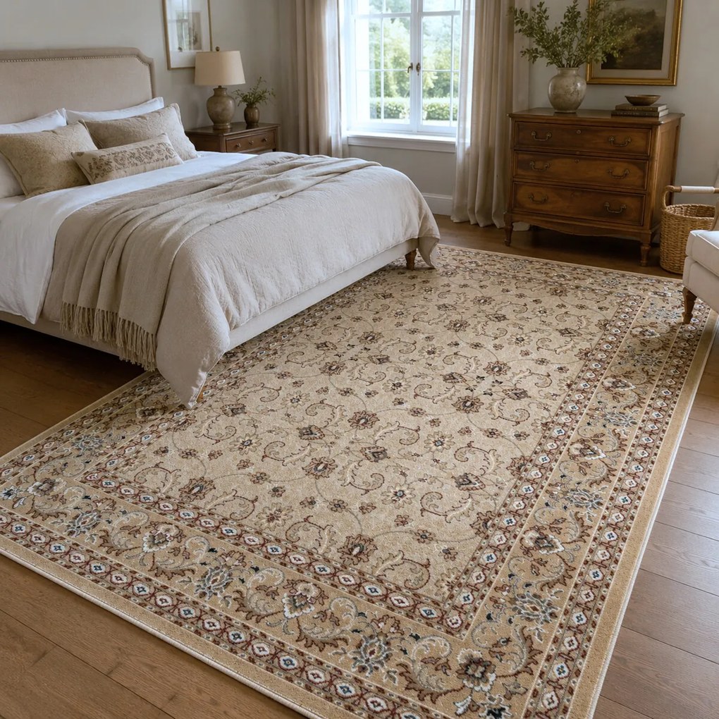 Angel Carpet, Kusový koberec Sultan 26 Beige, 80x150, béžová, kancelář