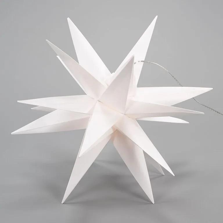 Nexos  64260 Vánoční dekorace hvězda s časovačem - 10 LED, 35 cm, bílá