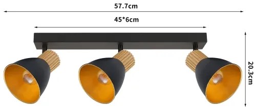 Brilagi - Bodové svítidlo ODENSE 3xE14/10W/230V dřevo/černá