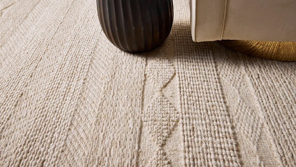 Diamond Carpets India, Ručně vázaný kusový koberec Grandeur DESP P54/2 Dune White, 120x170, béžová, chodba / předsíň