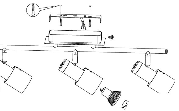 Eglo 30834 - LED bodové svítidlo DAVIDA 1 3xGU10/5W/230V
