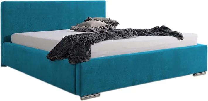 Eka Čalouněná postel Shadow - Kronos 180x200 cm Barva látky: Tmavě modrá (Kronos 09), Úložný prostor: S dřevěným rámem úložného prostoru