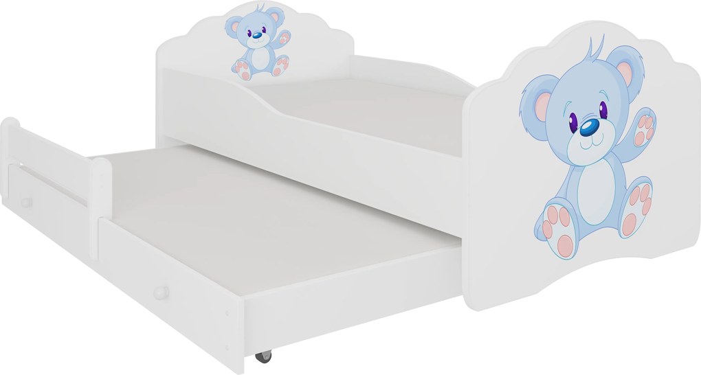 ADRK Furniture Dvojitá postel s matracemi CASIMO II BLUE BEAR 160x80 CH-Cas-II- Blu- Bea-E118